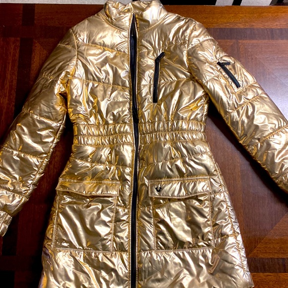 True Religion | Jackets & Coats | True Religion Gold Bomber Coat | Poshmark
